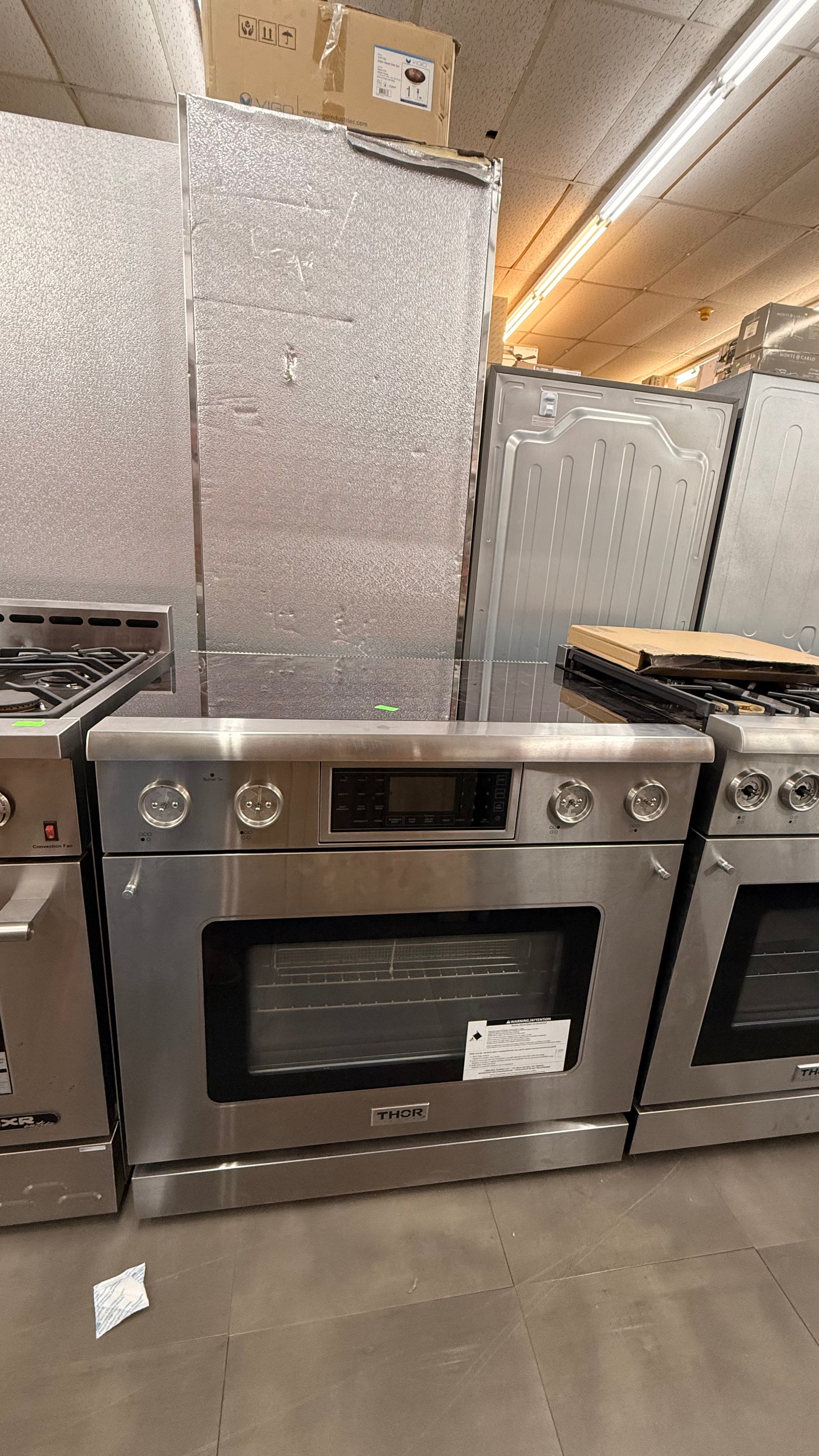 THOR 36 in. 5 Elements Freestanding Electric Range Oven with Self-Clea ...
